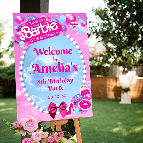 Barbie Welcome Sign Birthday - Etsy
