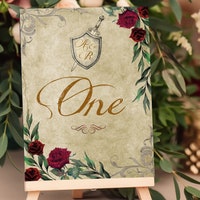 Custom DND Wedding Table Numbers With Names, Table Numbers Printable ...