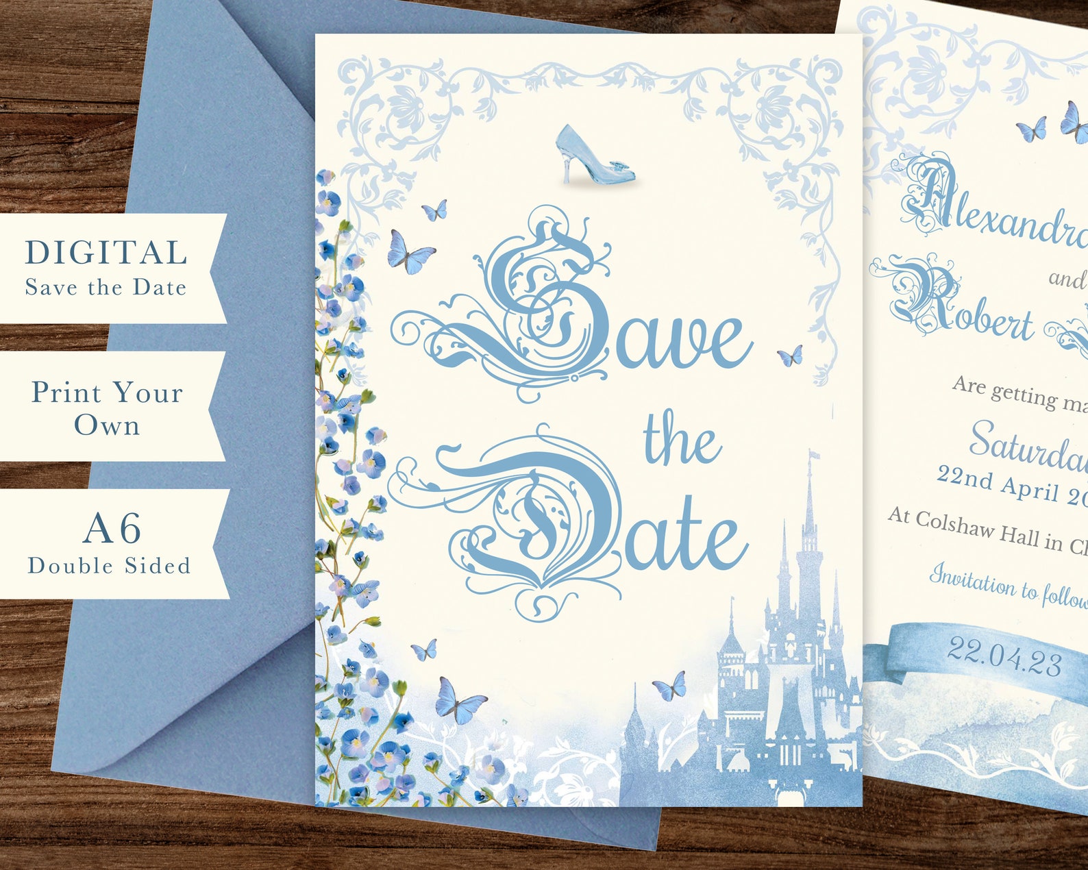 Cinderella Save the Date Cinderella Wedding Invitation - Etsy