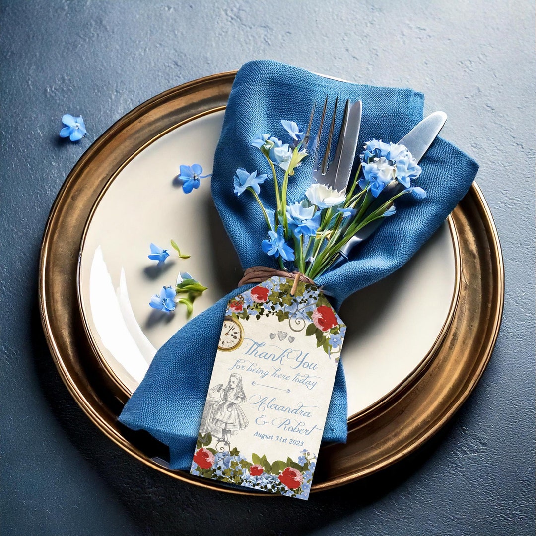 Alice in Wonderland Tag, Alice Favor Tag, Alice Wedding, Thank You Tag ...