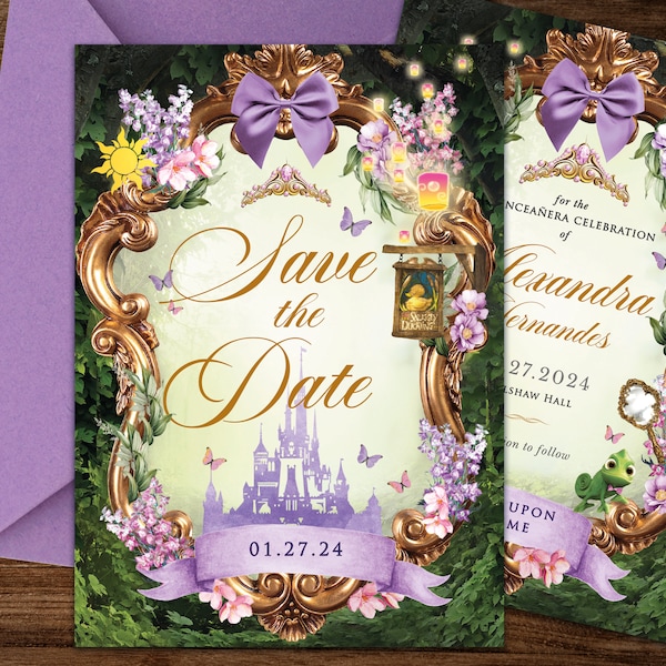 Save the Date Tangled Invitation - Etsy