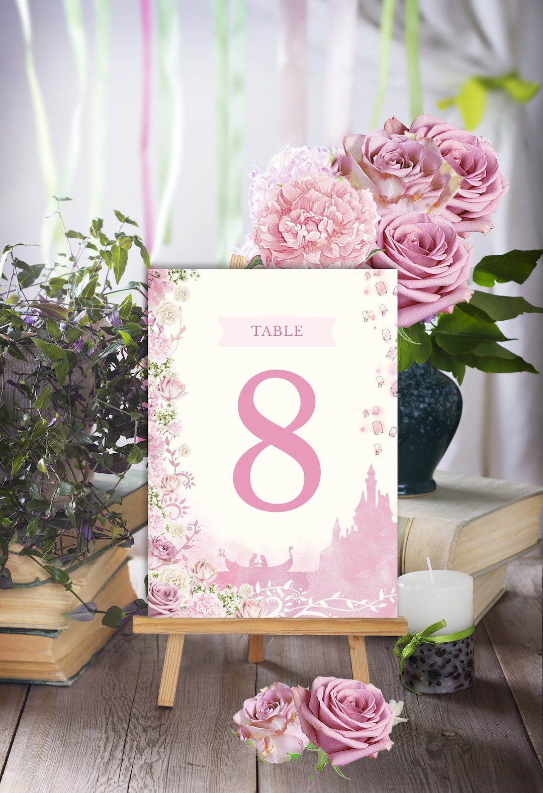 Tangled Table Number, Tangled Wedding Table Number, Rapunzel Table ...