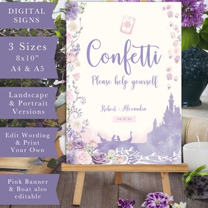Tangled Table Signs, Tangled Wedding Sign, Lavender Editable Sign ...