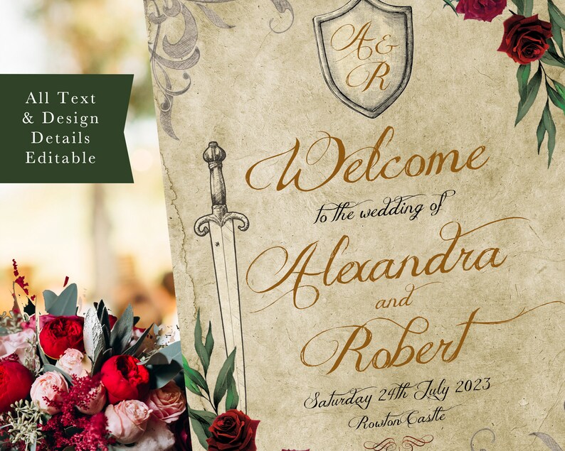 Medieval Wedding Welcome Sign, Fantasy Castle (digital Download) 004 - Etsy