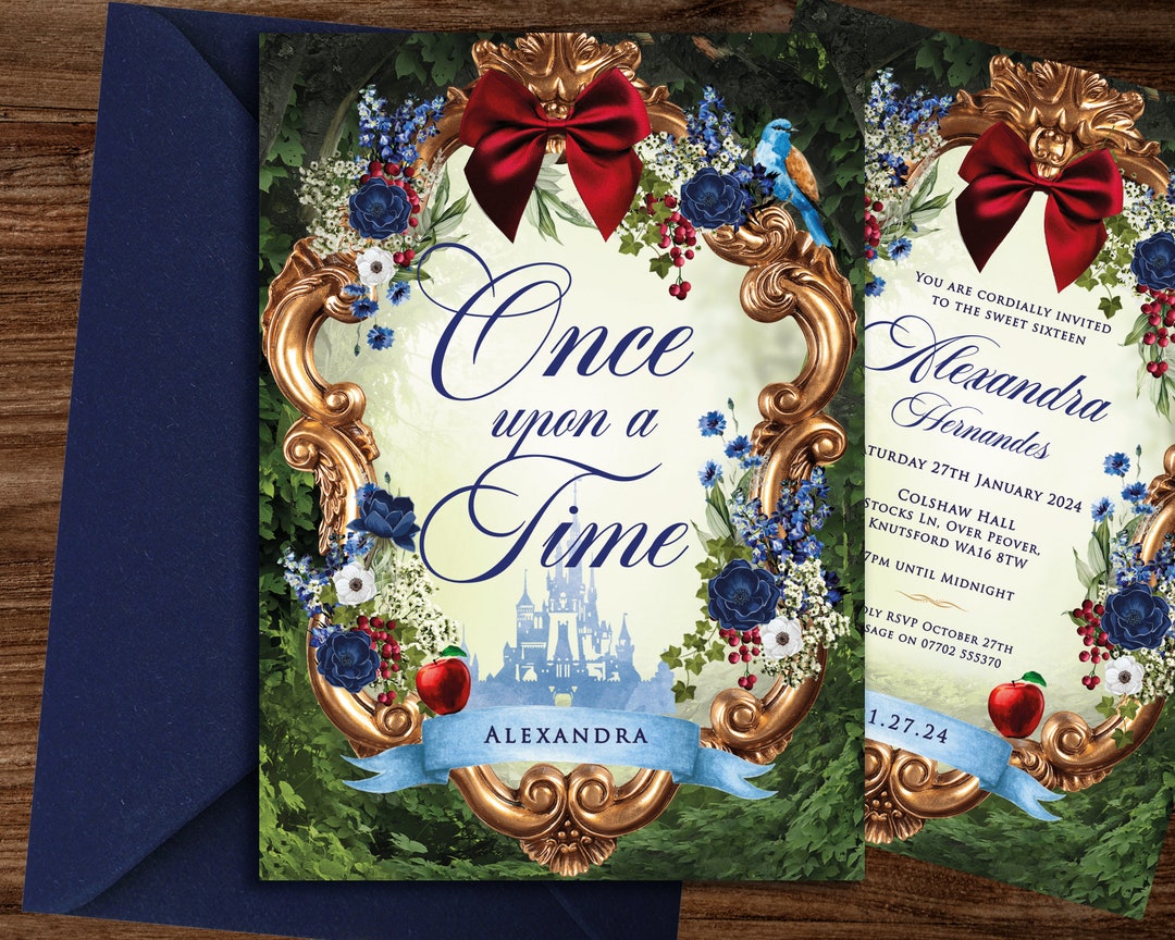 Snow White Invitation, Fairytale Quinceanera Invitation, Sweet Sixteen ...