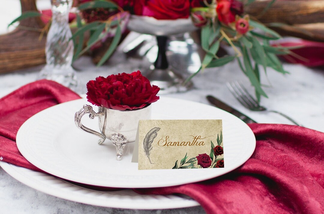 Medieval Wedding Place Card, Fantasy Place Card, Rustic Place Card, GOT ...
