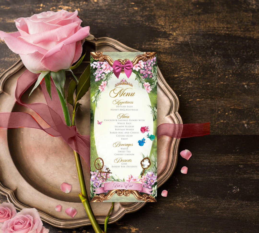 Sleeping Beauty Menu, Sleeping Beauty Wedding Menu, Sleeping Beauty ...
