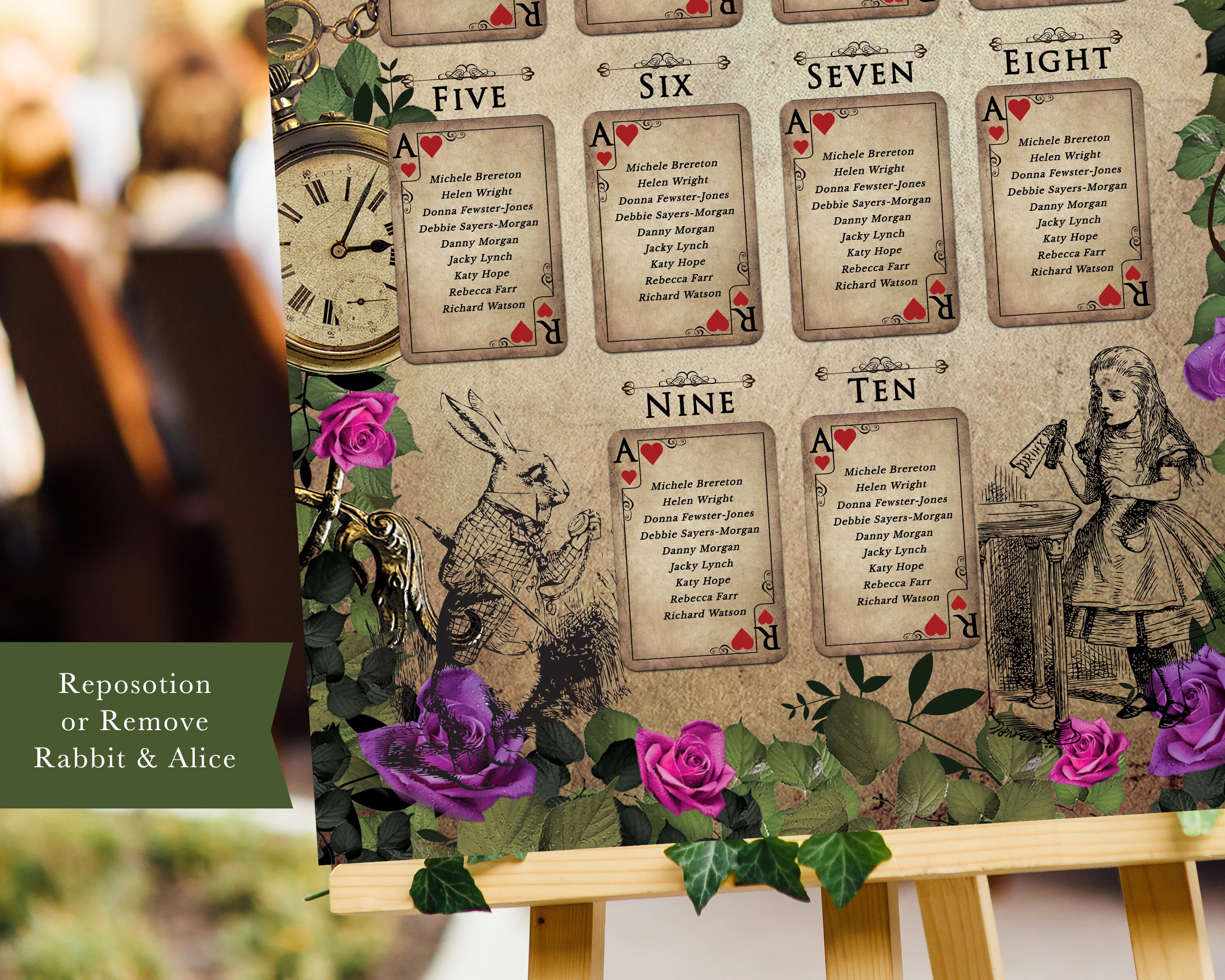 Alice in Wonderland Seating Chart, Alice Table Plan, Editable Alice ...