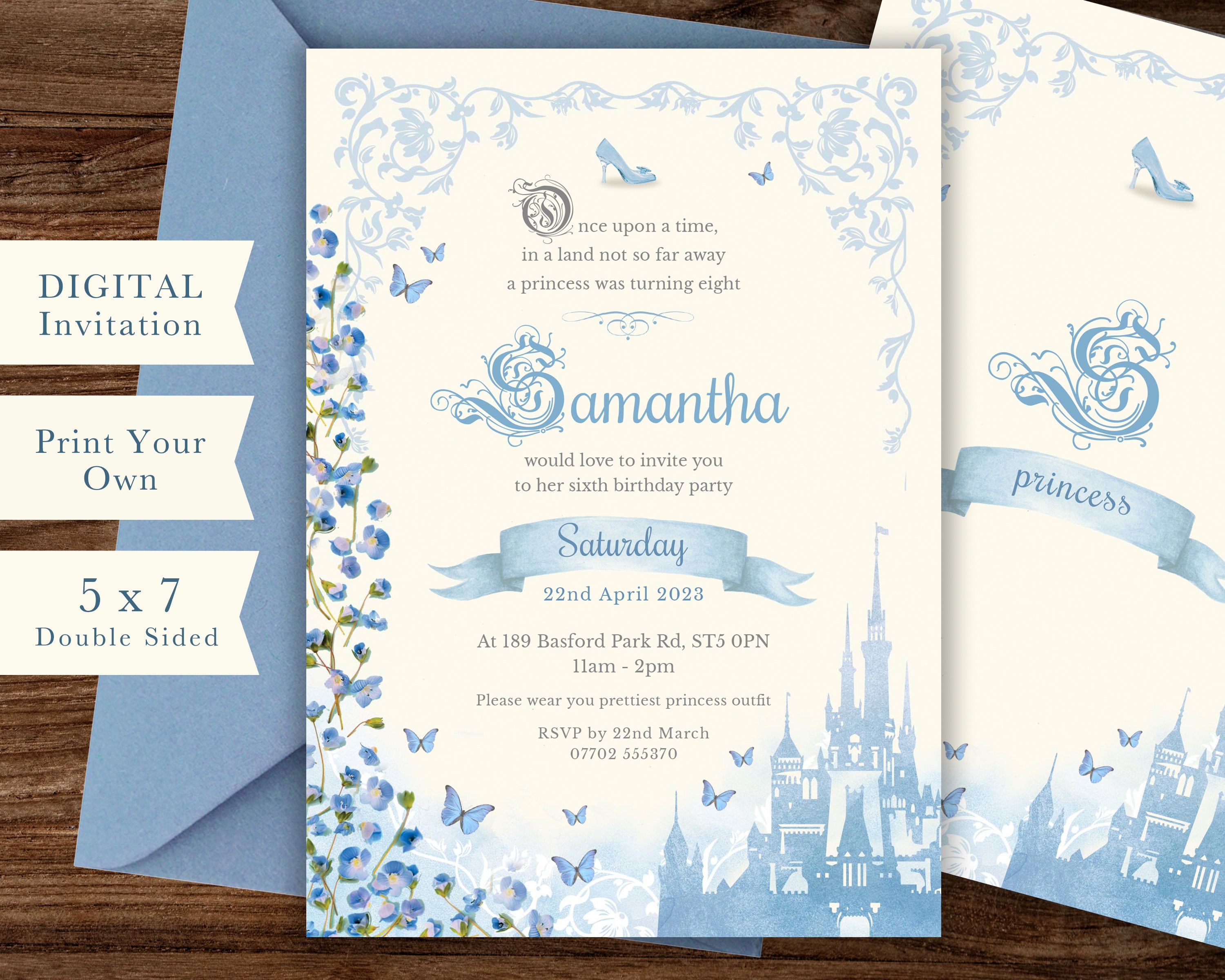 Invitación De Cumpleaños De Cenicienta Descarga De Fiesta De Princesas