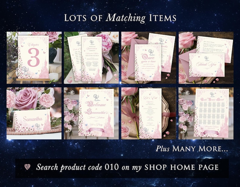 Sleeping Beauty Program, Quinceanera Party, Trifold Digital Template ...