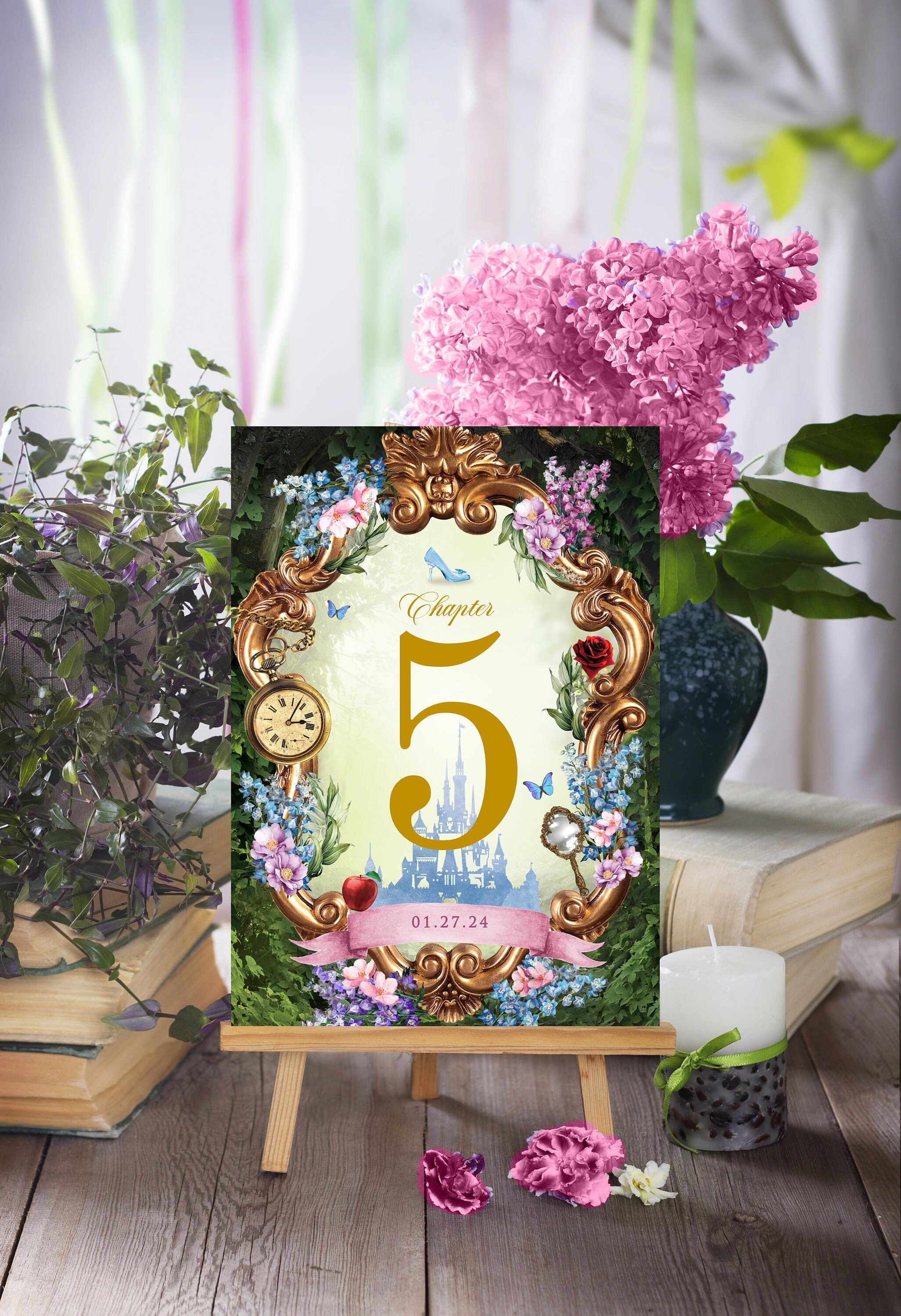 Fairytale Table Number, Princess Party Decor (digital) 012 - Etsy