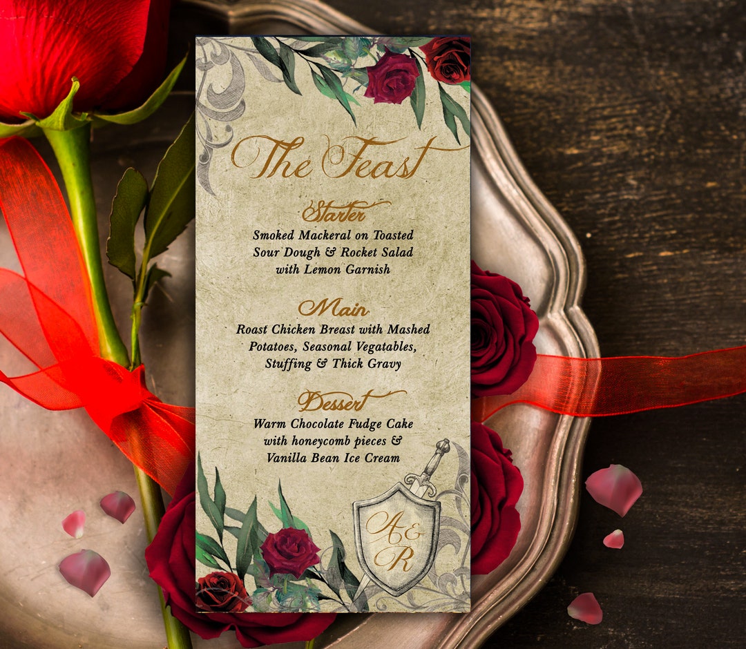 Medieval Menu, Rustic Wedding Menu, Old Style Wedding Menu, Digital ...
