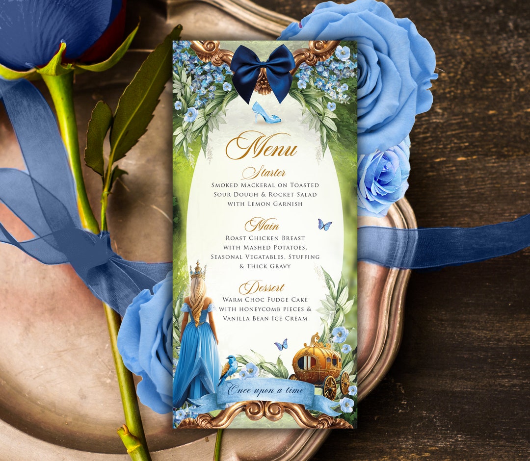 Cinderella Menu, Quinceanera Cinderella Menu, Cinderella Wedding Menu ...