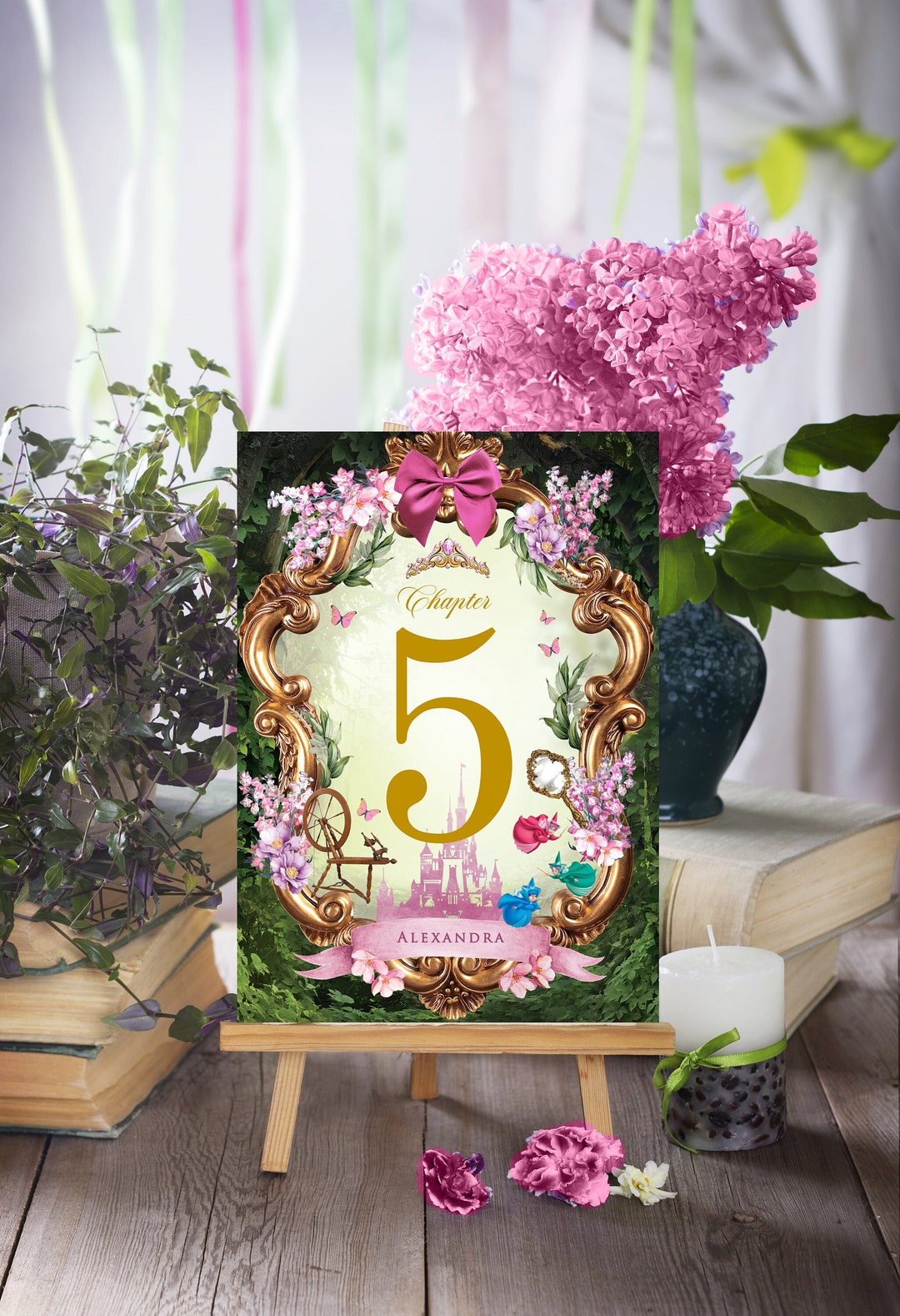Sleeping Beauty Table Number, Quinceanera Table Number, Fairy Tale ...