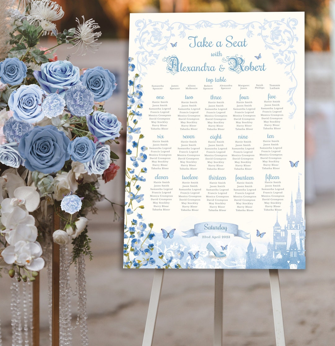 Cinderella Seating Plan, Cinderella Wedding Table Plan, Cinderella ...