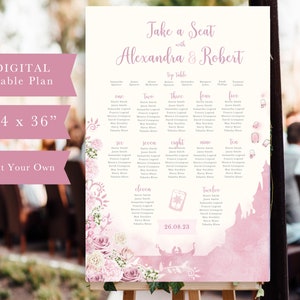 Tangled Table Plan, Pink Wedding Table Plan, Rapunzel Wedding, Digital ...