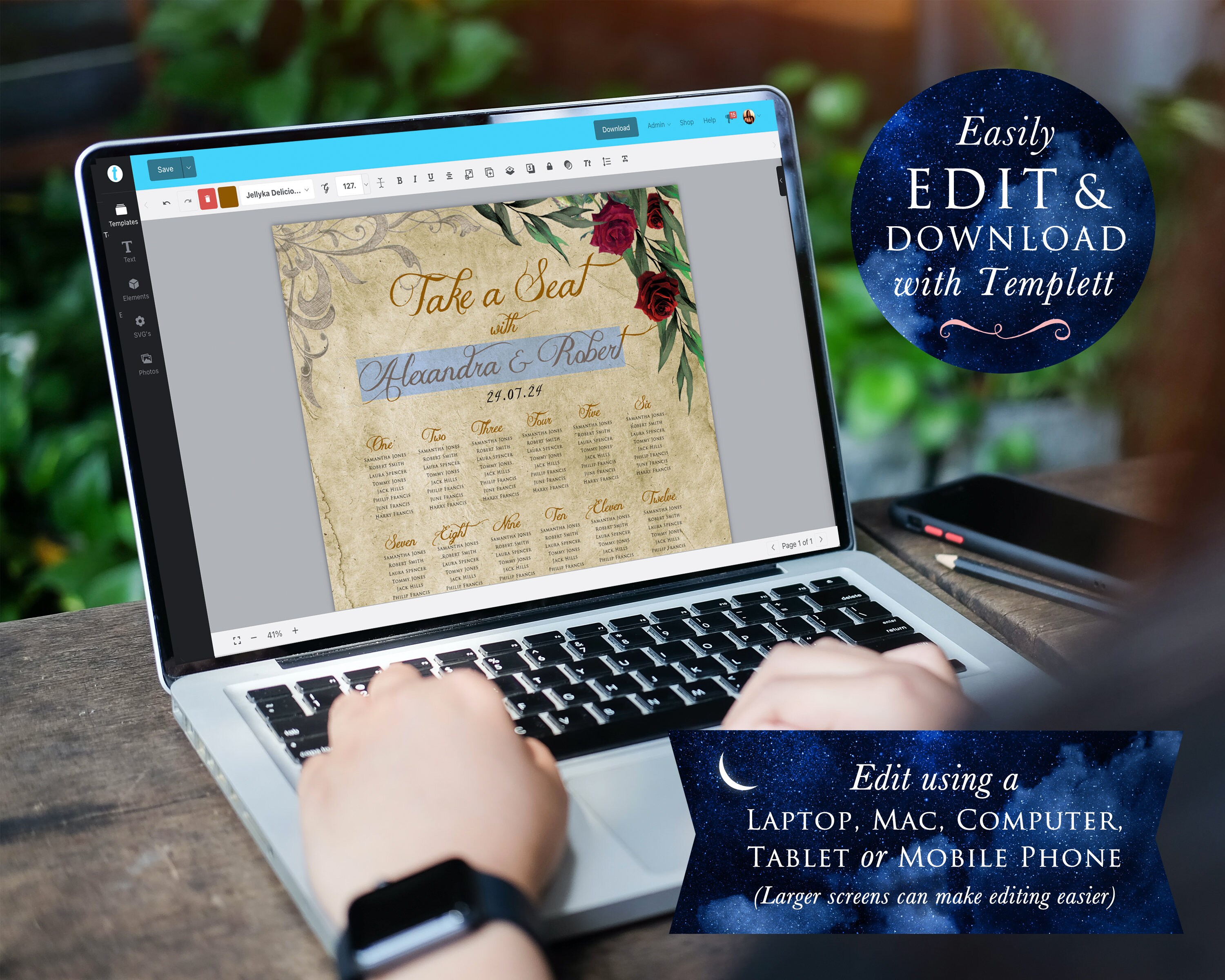 Medieval Wedding Seating Chart, Fantasy Table Plan (digital Download ...