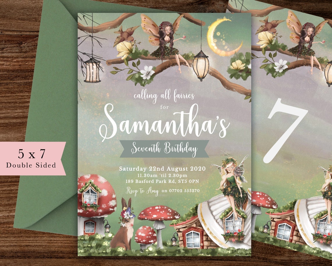 Fairy Invitation Instant Download Birthday Party Invitation | Etsy