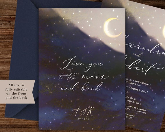 Moonlight Wedding Invitation Amazing Moon & Stars Themed Weddings And
