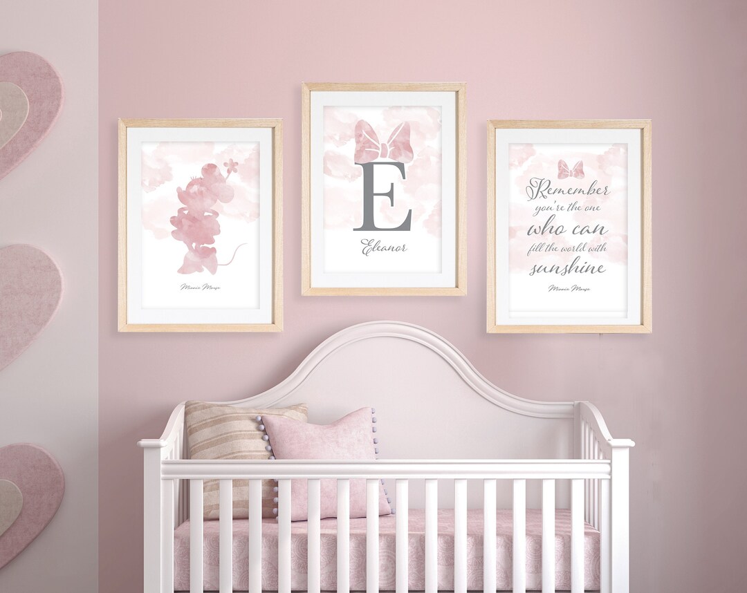 Minnie Mouse Prints, Minnie Mouse Bedroom Art, Set of 3, Minnie Mouse ...
