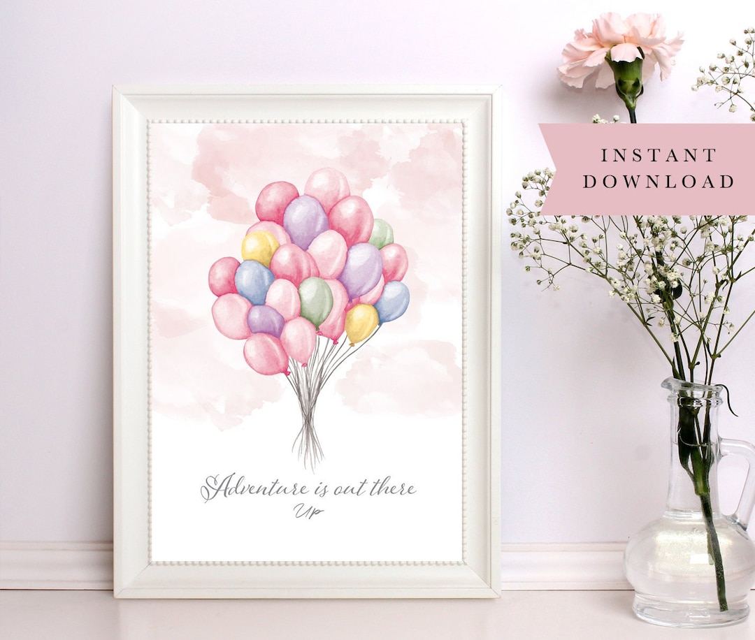 UP Movie Print, Adventure is Out There, UP Balloon Art, Digital ...