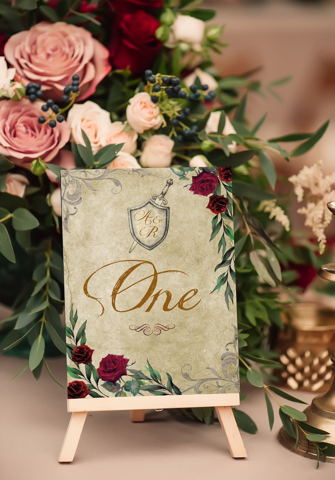 Medieval Wedding Table Number, Fantasy Table Number, Rustic Table ...