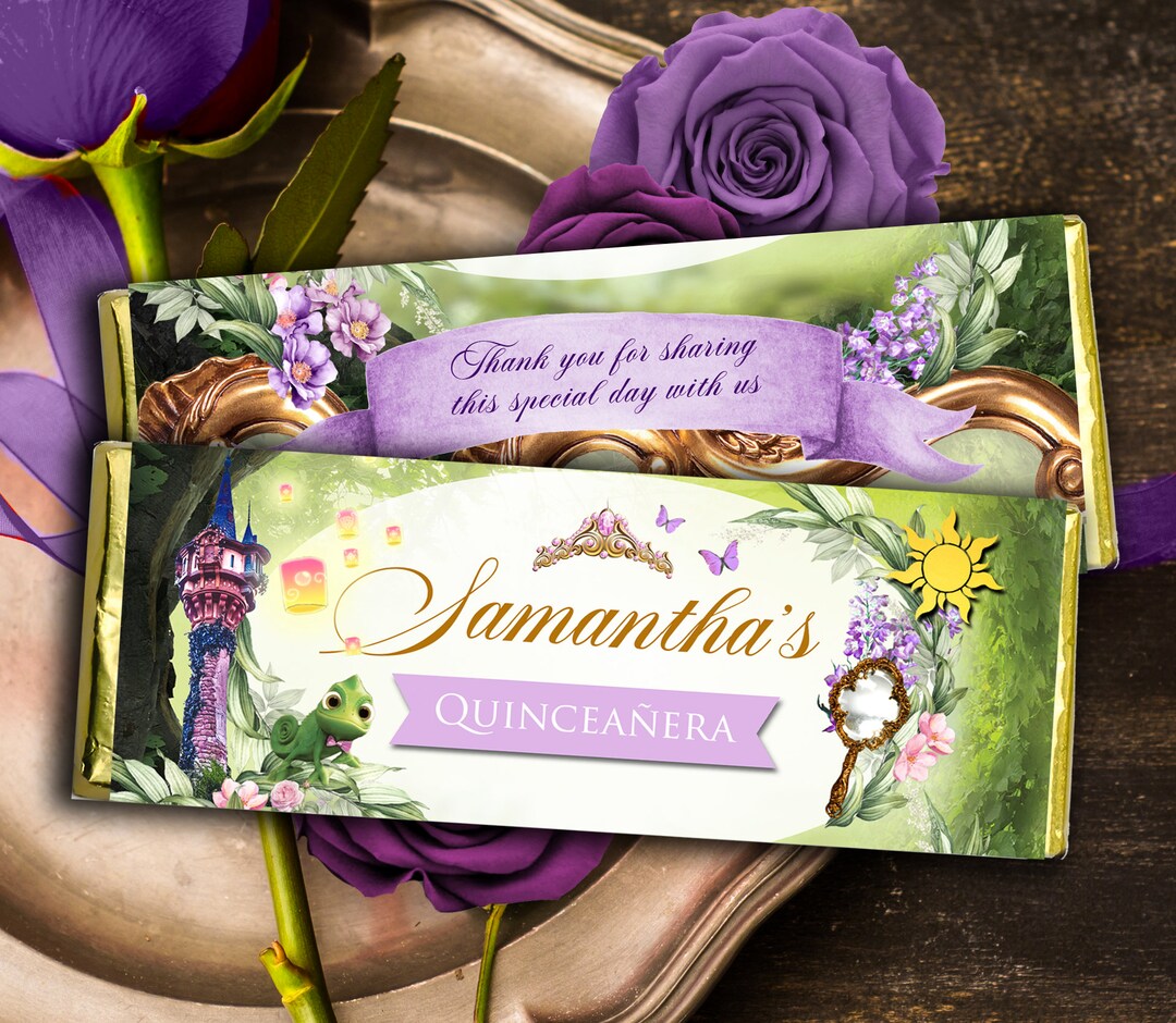 Tangled Chocolate Bar Wrapper, Tangled Choc Bar, Digital Chocolate Bar ...