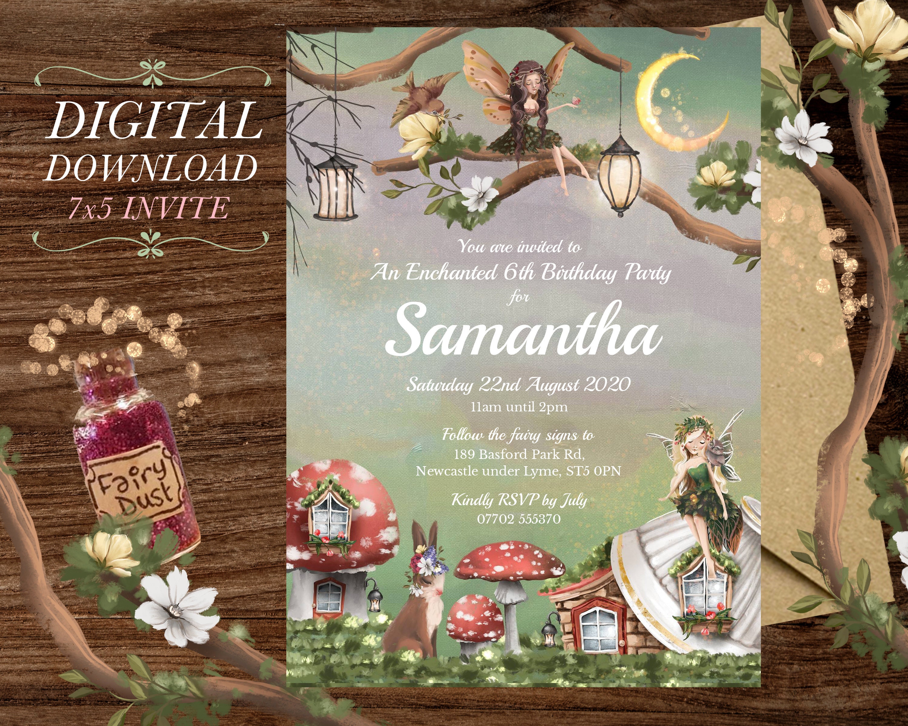 Fairy Invitation Instant Download Birthday Party Invitation | Etsy