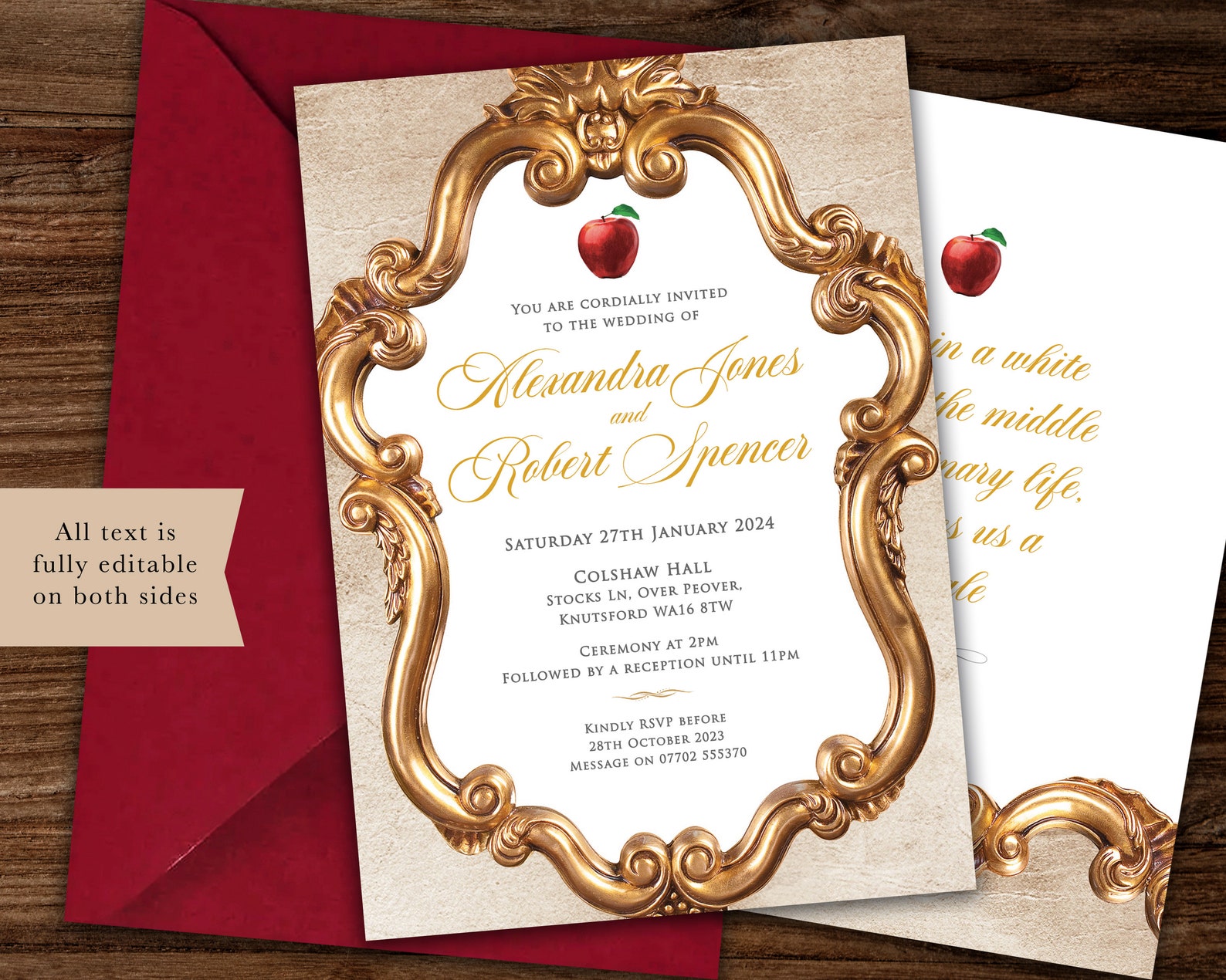 Snow White Invitation, Snow White Wedding Invitation, Snow White ...