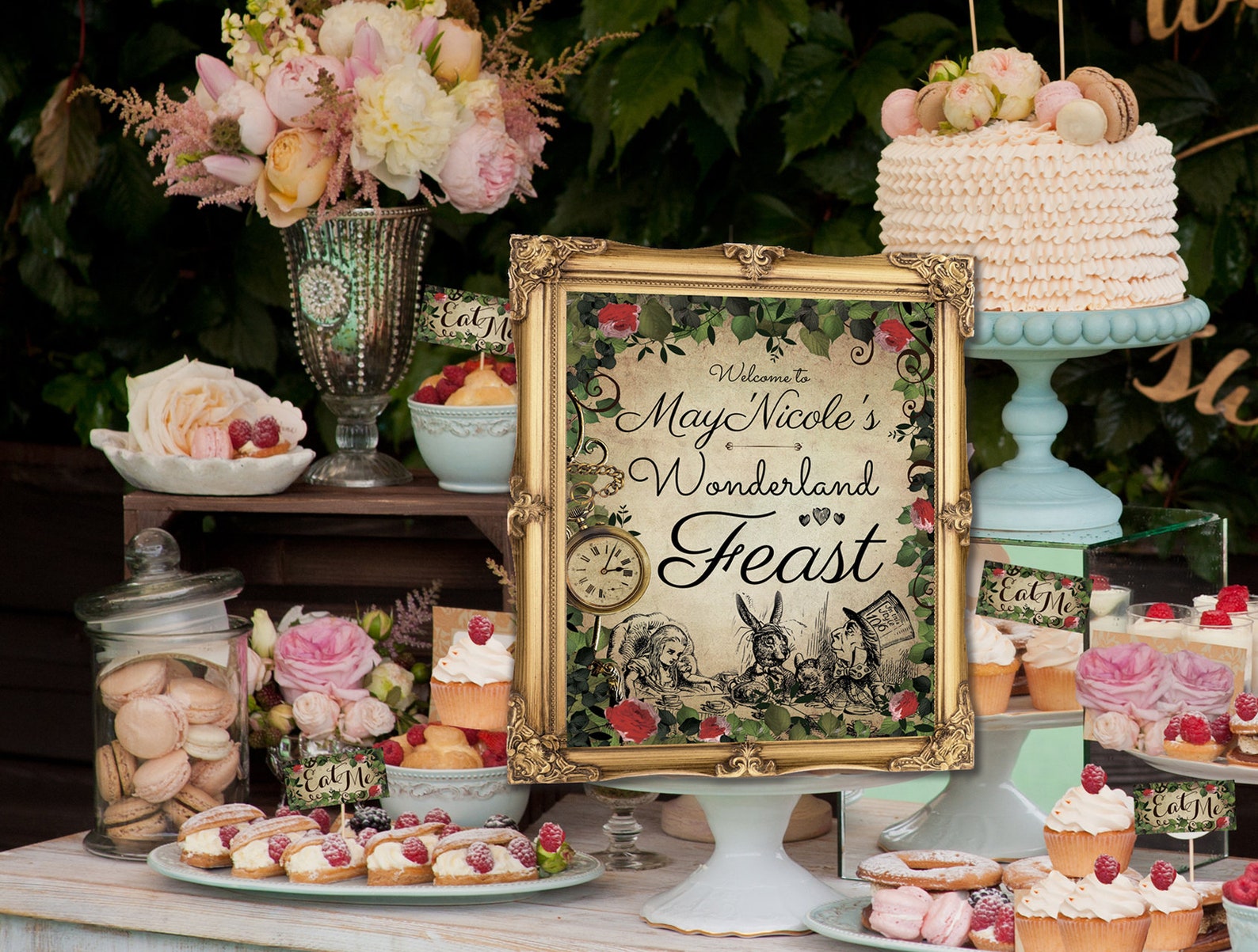 Alice in Wonderland Sign, Alice Party Decor, Alice Party Sign, Alice ...