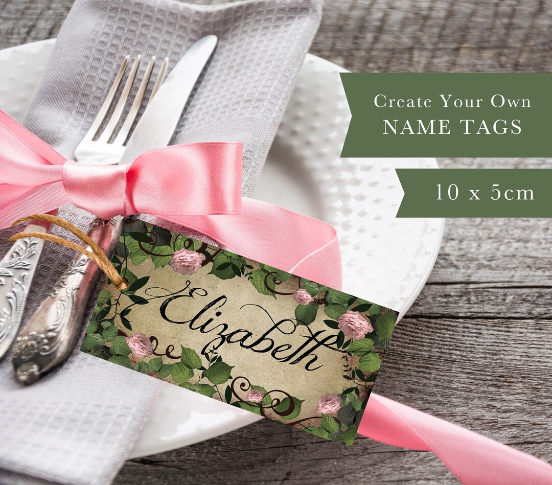 Alice in Wonderland Name Cards, Digital Alice Tags, Alice Wedding Decor ...