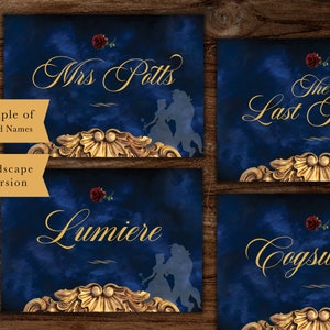 Beauty and the Beast Table Numbers, Digital Navy Wedding Numbers ...