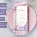 Tangled Menu, Digital Wedding Menu, Lavender Editable Menu, Purple Menu ...