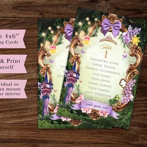 Digital Tangled Seating Chart, Quinceanera Tangled Seating Mirror ...