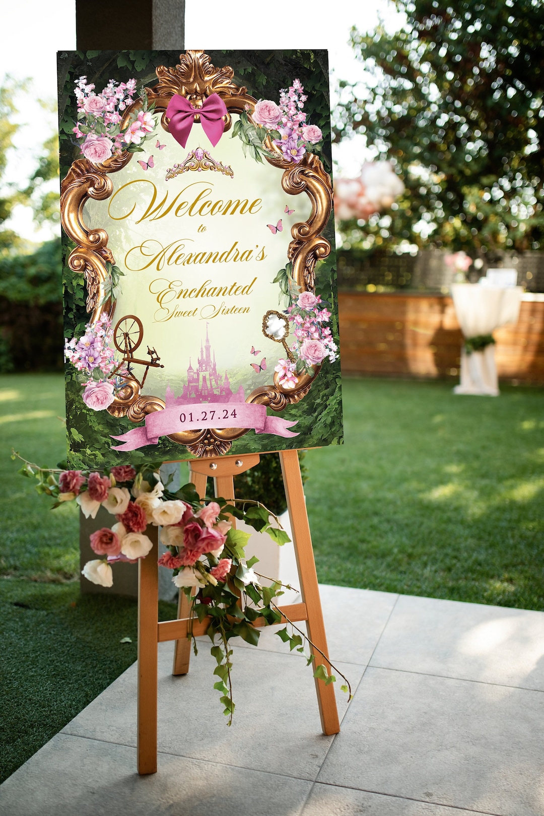Sleeping Beauty Welcome Sign, Quinceanera Welcome Sign, Sweet Sixteen ...