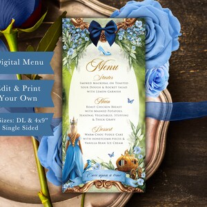 Cinderella Menu, Quinceanera Cinderella Menu, Cinderella Wedding Menu ...