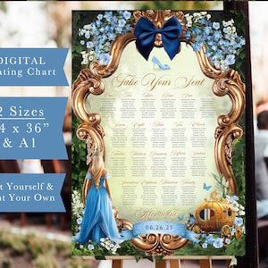 Cinderella Seating Chart, Cinderella Quinceanera Sign, Cinderella Sweet ...