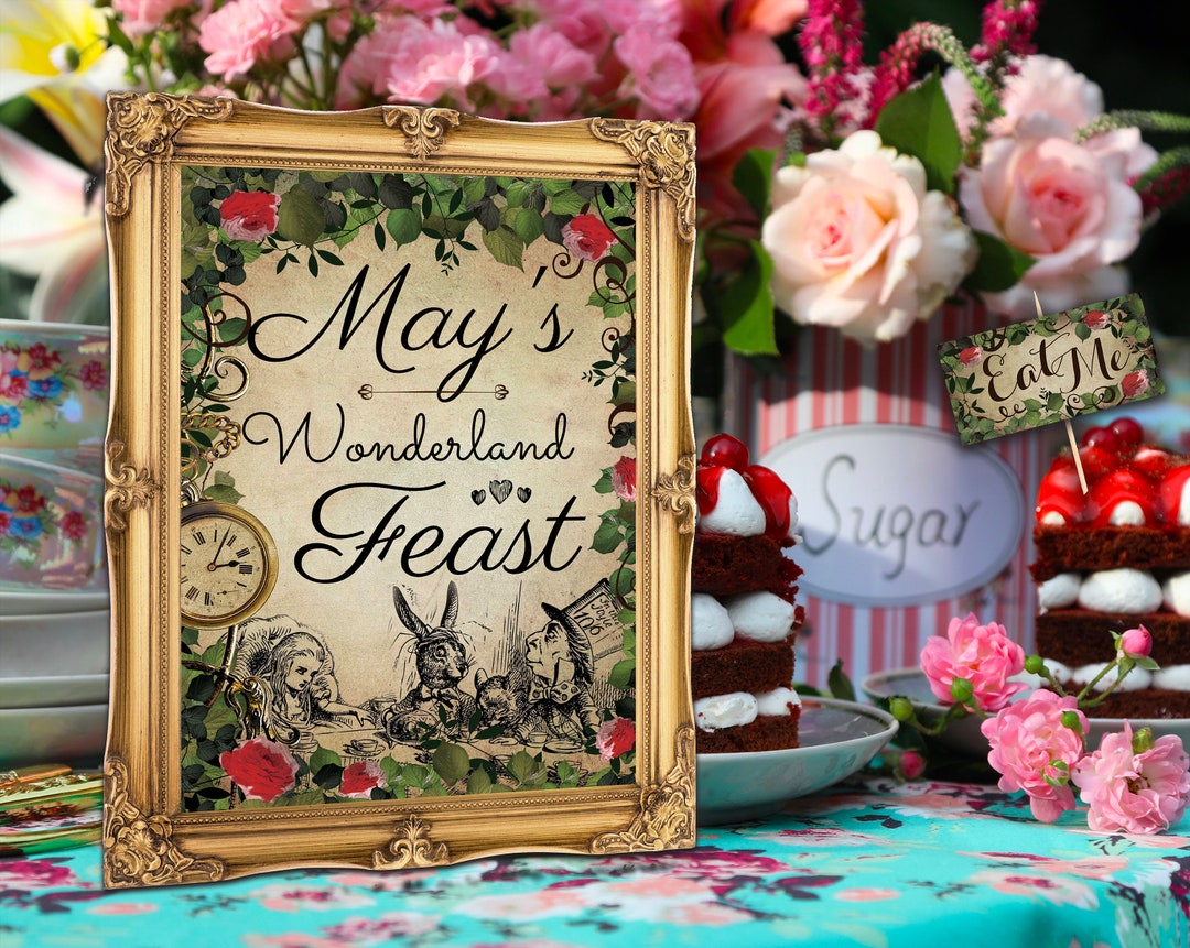 Alice in Wonderland Sign, Alice Party Decor, Alice Party Sign, Alice ...