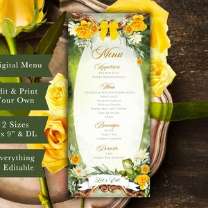 Princess and the Frog Menu, Quinceanera Menu, Princess and Frog Party ...