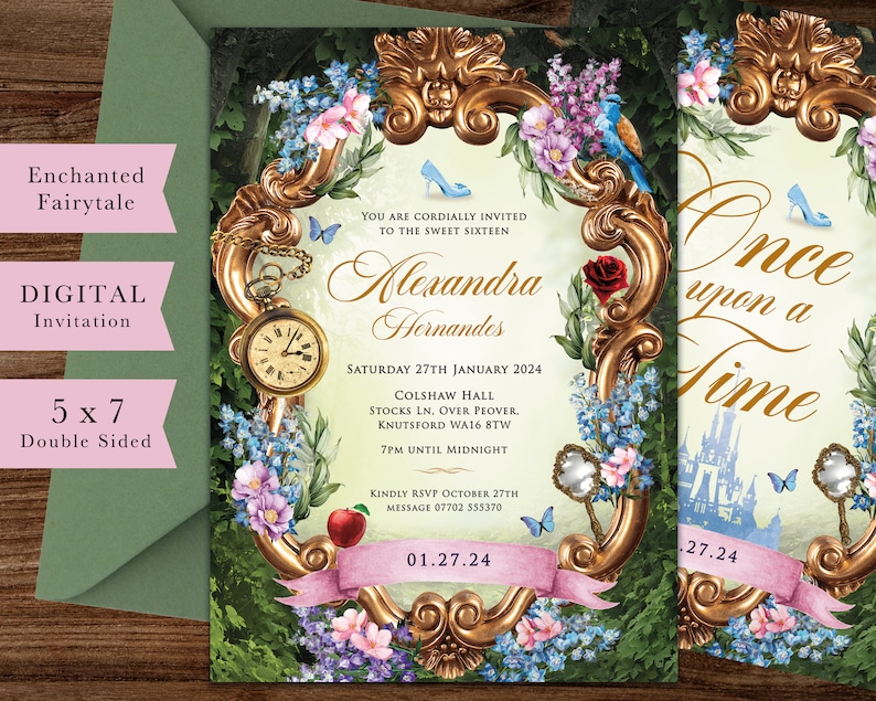 Fairy Tale Invitation Girls Birthday Digital Woodland - Etsy