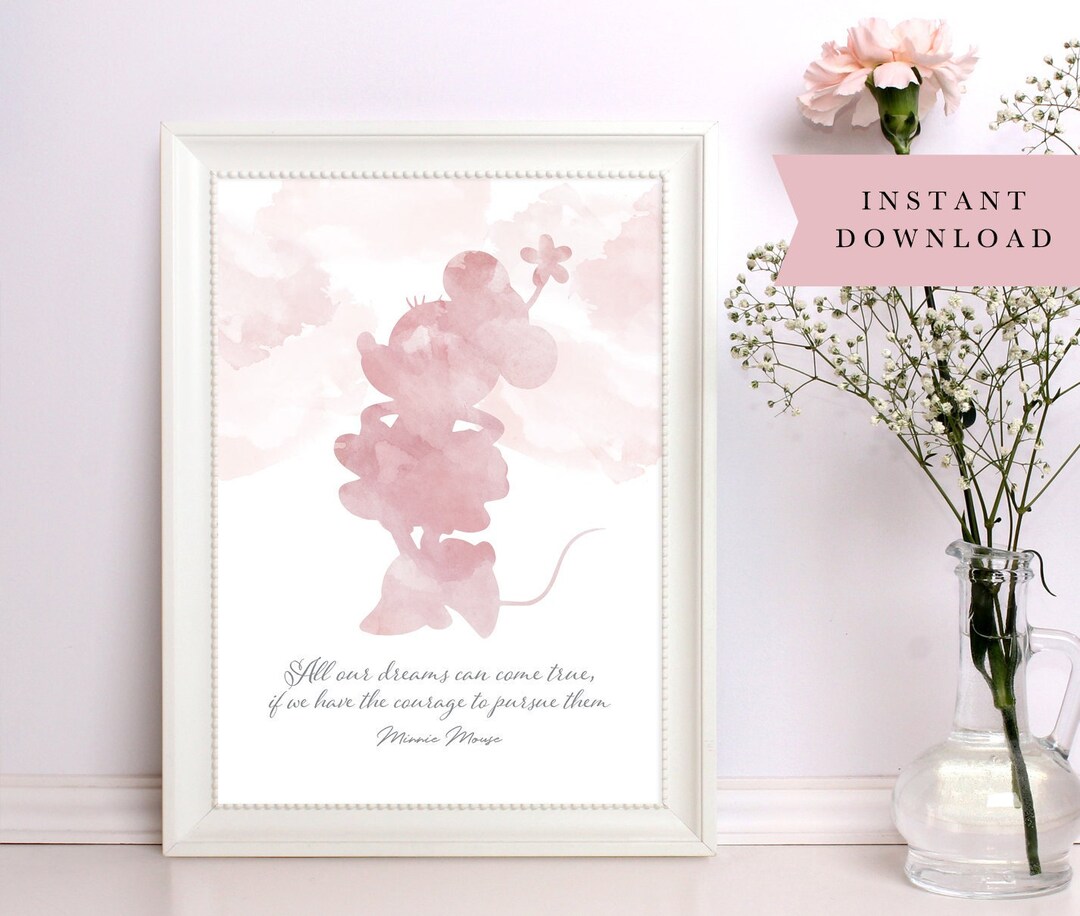 Minnie Mouse Wall Print, Instant Download, Gift for a Friend, Printable ...