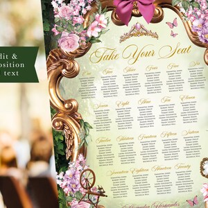 Sleeping Beauty Seating Chart, Quinceanera Seating Plan, Sleeping ...