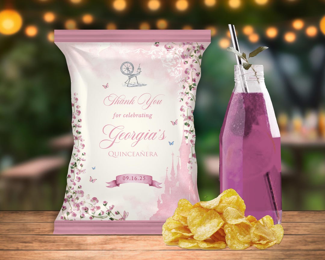 Sleeping Beauty Chip Bag, Sleeping Beauty Party Decor, Quinceanera Chip ...