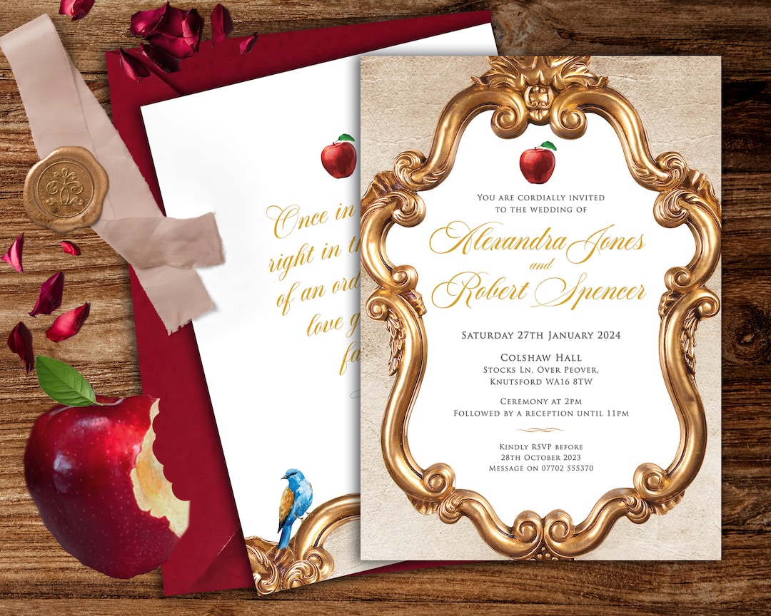 Snow White Invitation, Snow White Wedding Invitation, Snow White ...