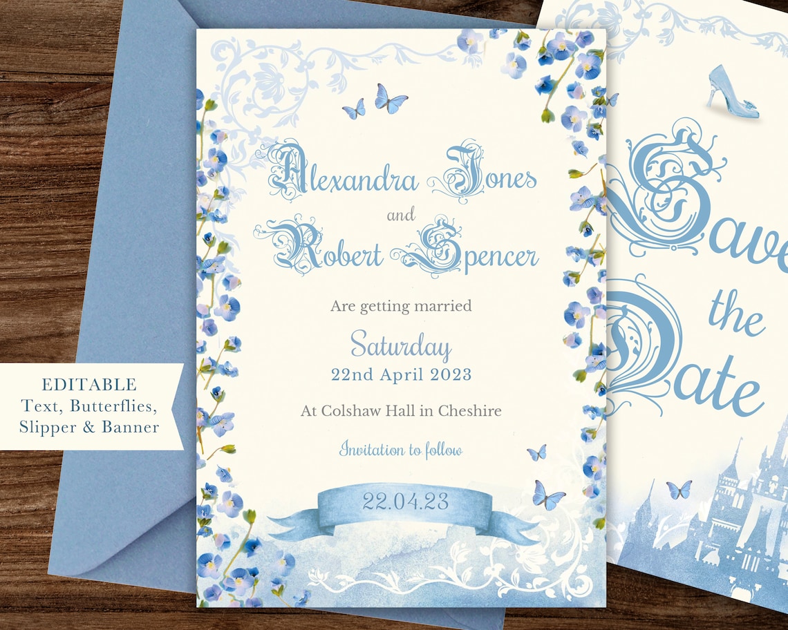 Cinderella Save the Date Cinderella Wedding Invitation - Etsy