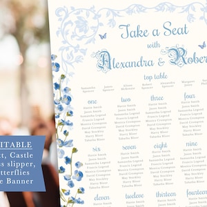 Cinderella Seating Plan, Cinderella Wedding Table Plan, Cinderella ...
