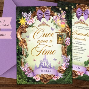Tangled Invitation, Tangled Quinceanera Invite, Tangled RSVP Card ...