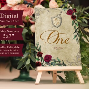 Medieval Wedding Table Number, Fantasy Table Number, Rustic Table ...