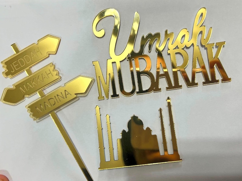 Umrah Acrylic Cake Topper 3pcs Set - Etsy UK