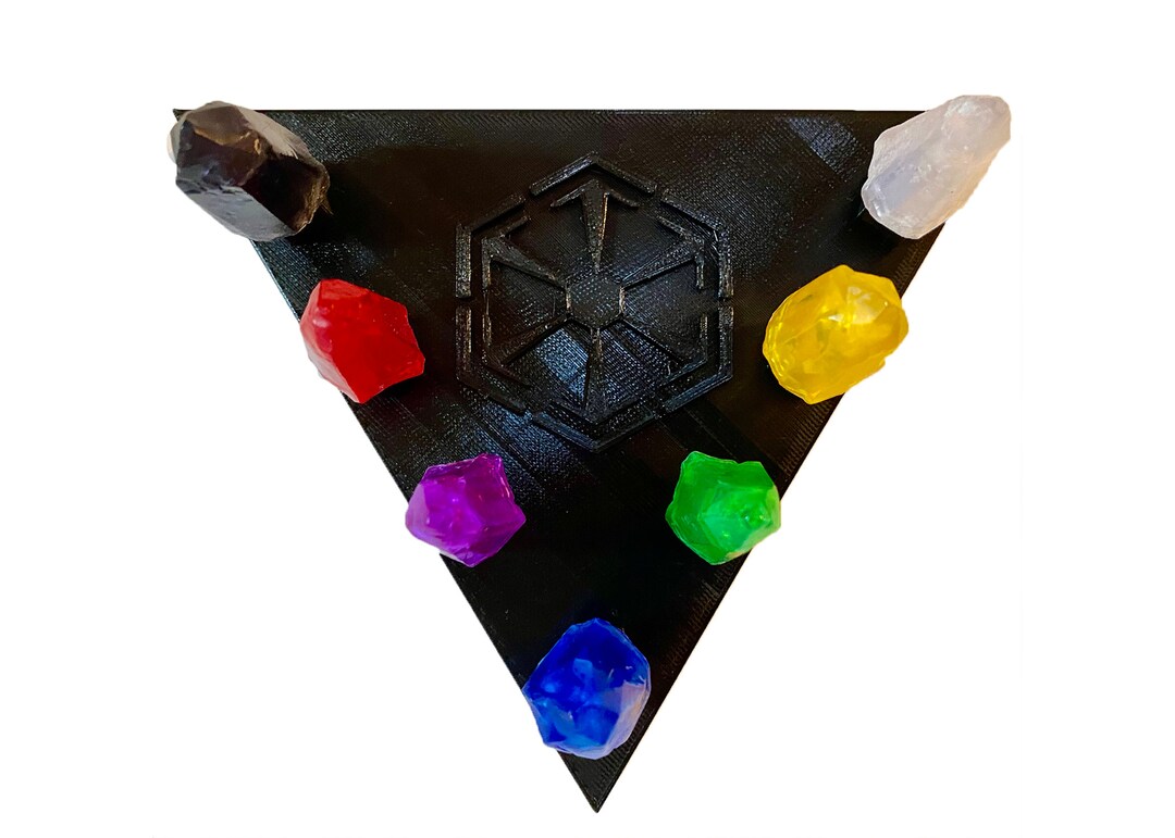Kyber Crystal Triangle Stand With 7 Slots and Faction Symbol - Etsy